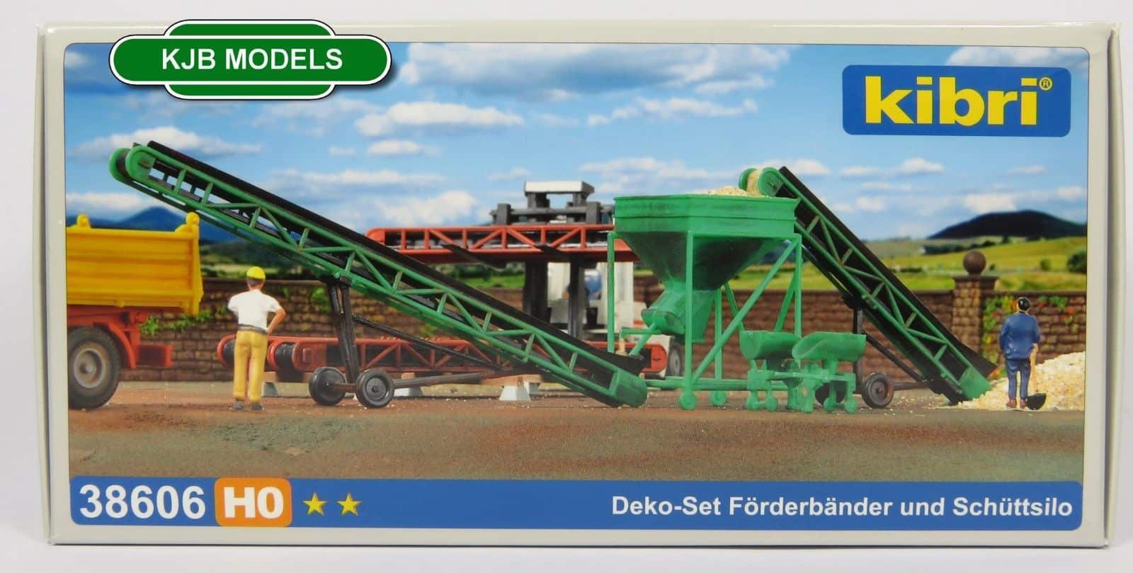 BNIB OO HO GAUGE KIBRI 38606 AGGREGATE CONVEYOR BELTS WAGON LOADING SET ...