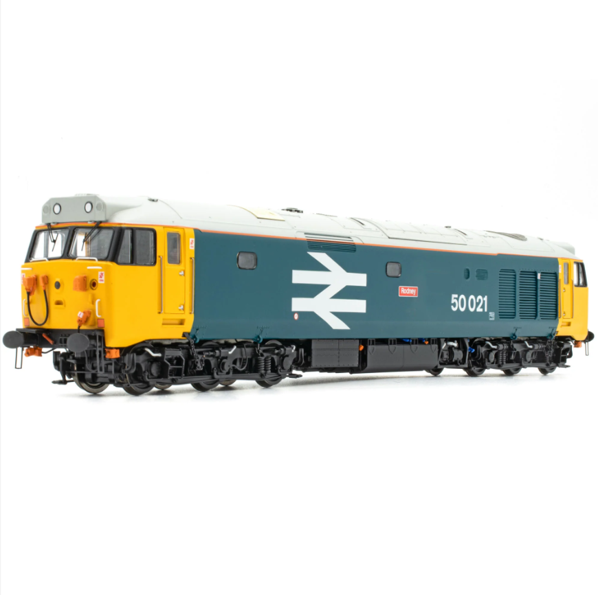 Accurascale ACC2243-DCC BR Class 50 Large Logo w/grey roof & orange cantrail stripe 50021 ...